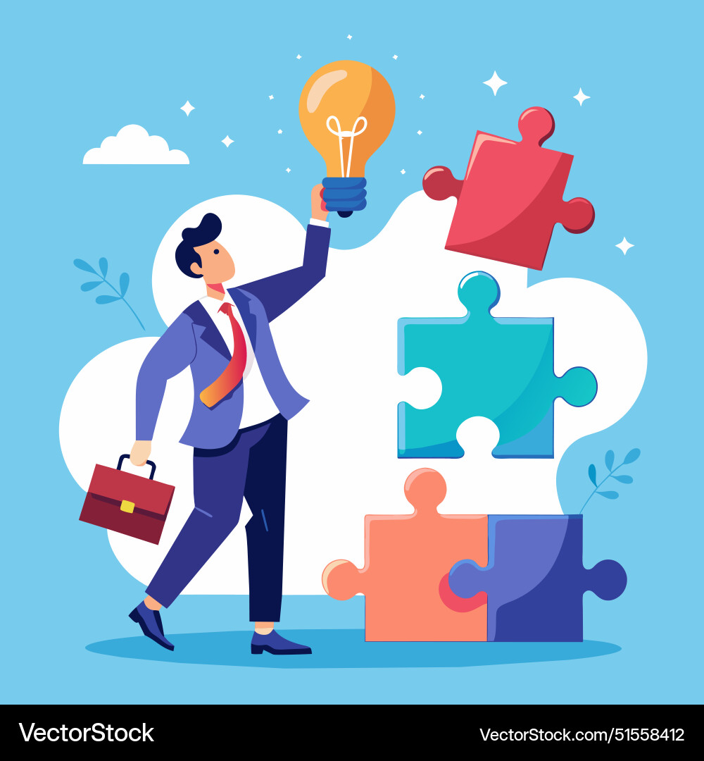 Solve business problem with creativity finishing Vector Image