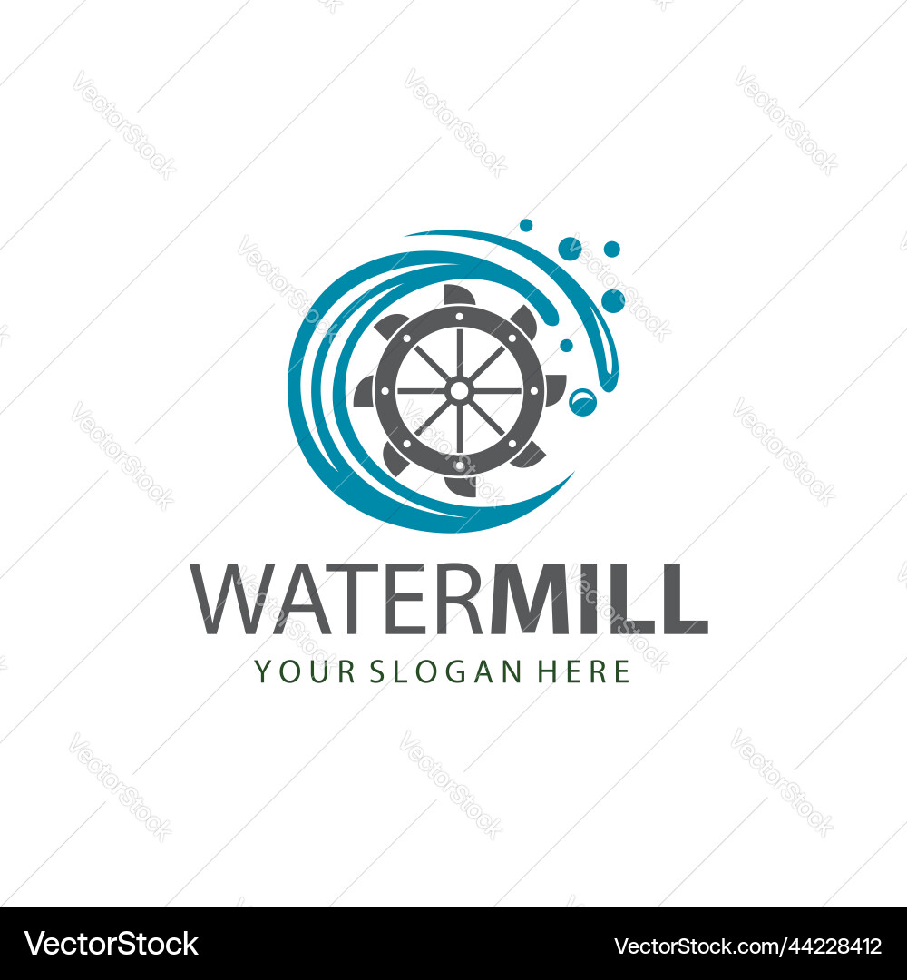 Water mill Royalty Free Vector Image - VectorStock