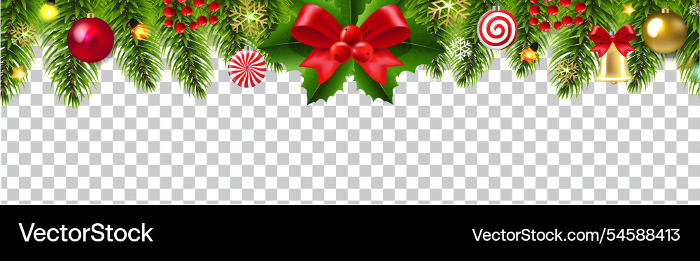 Christmas frame isolated and transparent Vector Image