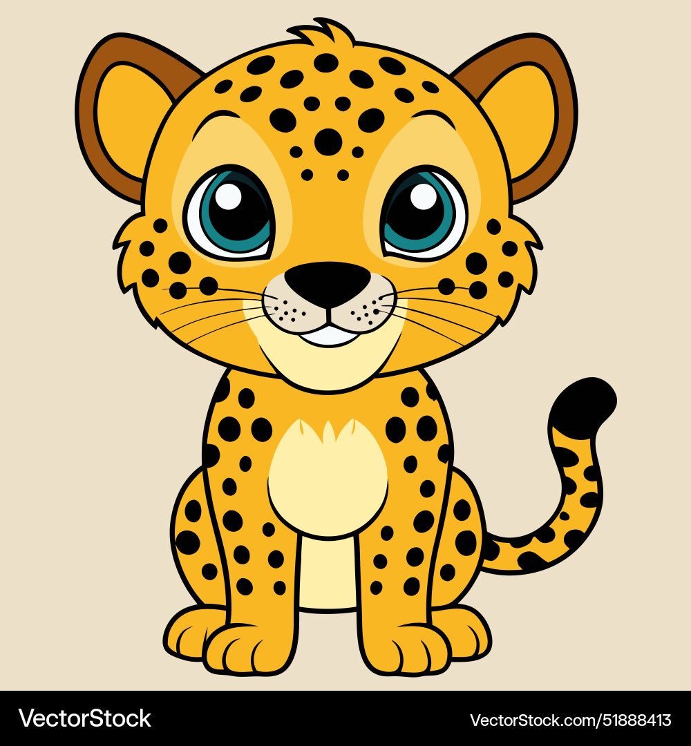 Cute cheetah cartoon icon Royalty Free Vector Image