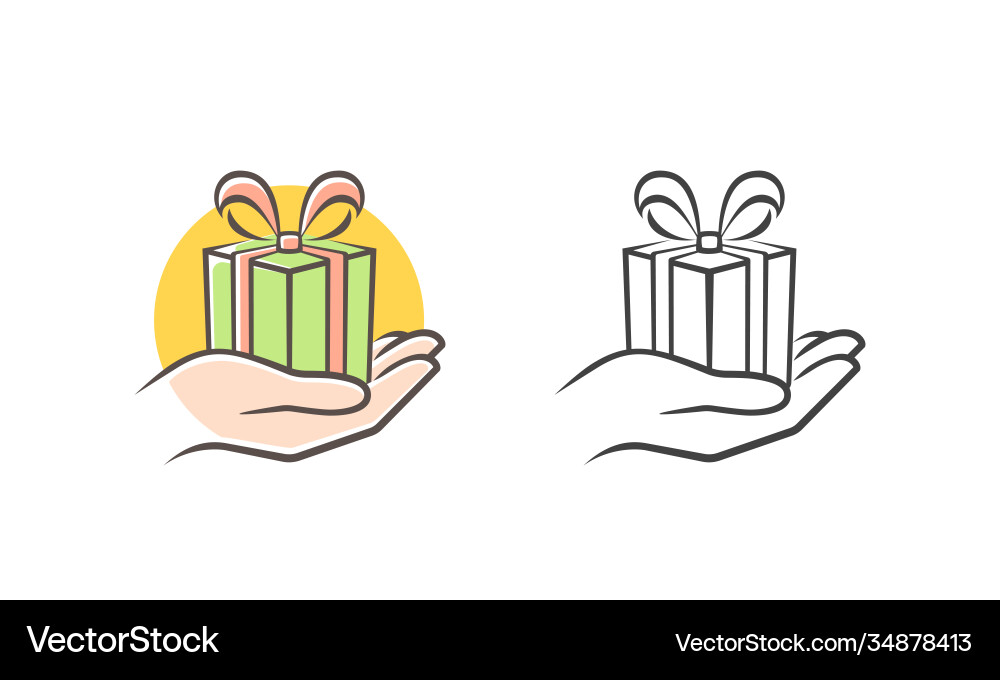 Give a gift icon Royalty Free Vector Image - VectorStock
