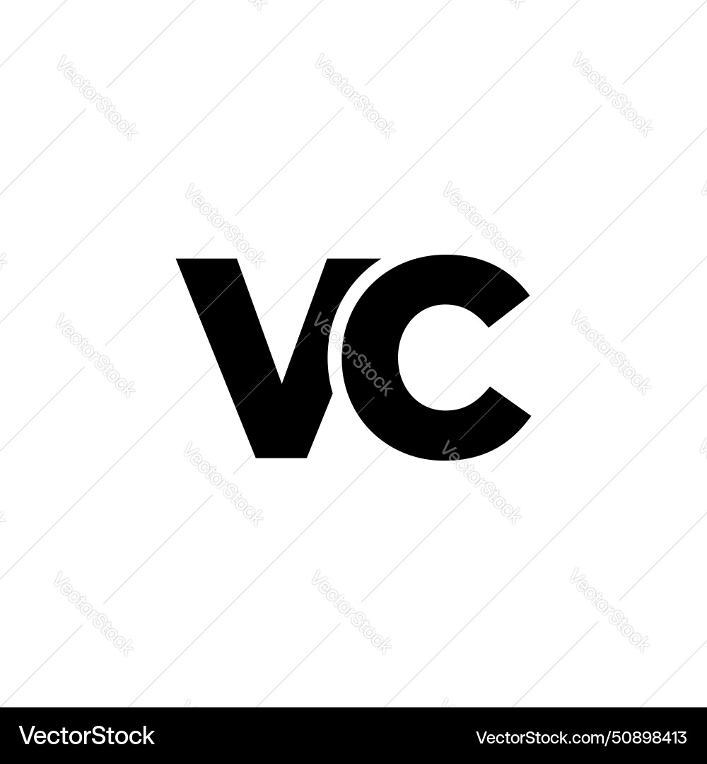 Letter v and c vc logo design template minimal Vector Image