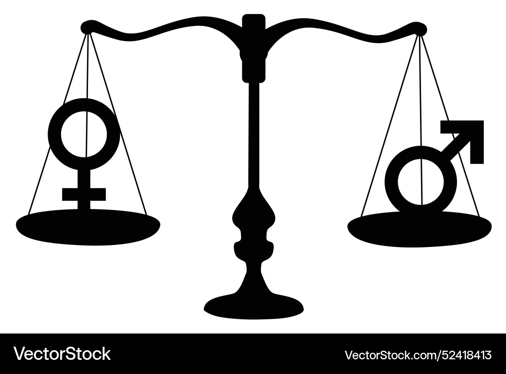 Man or woman on the scale Royalty Free Vector Image