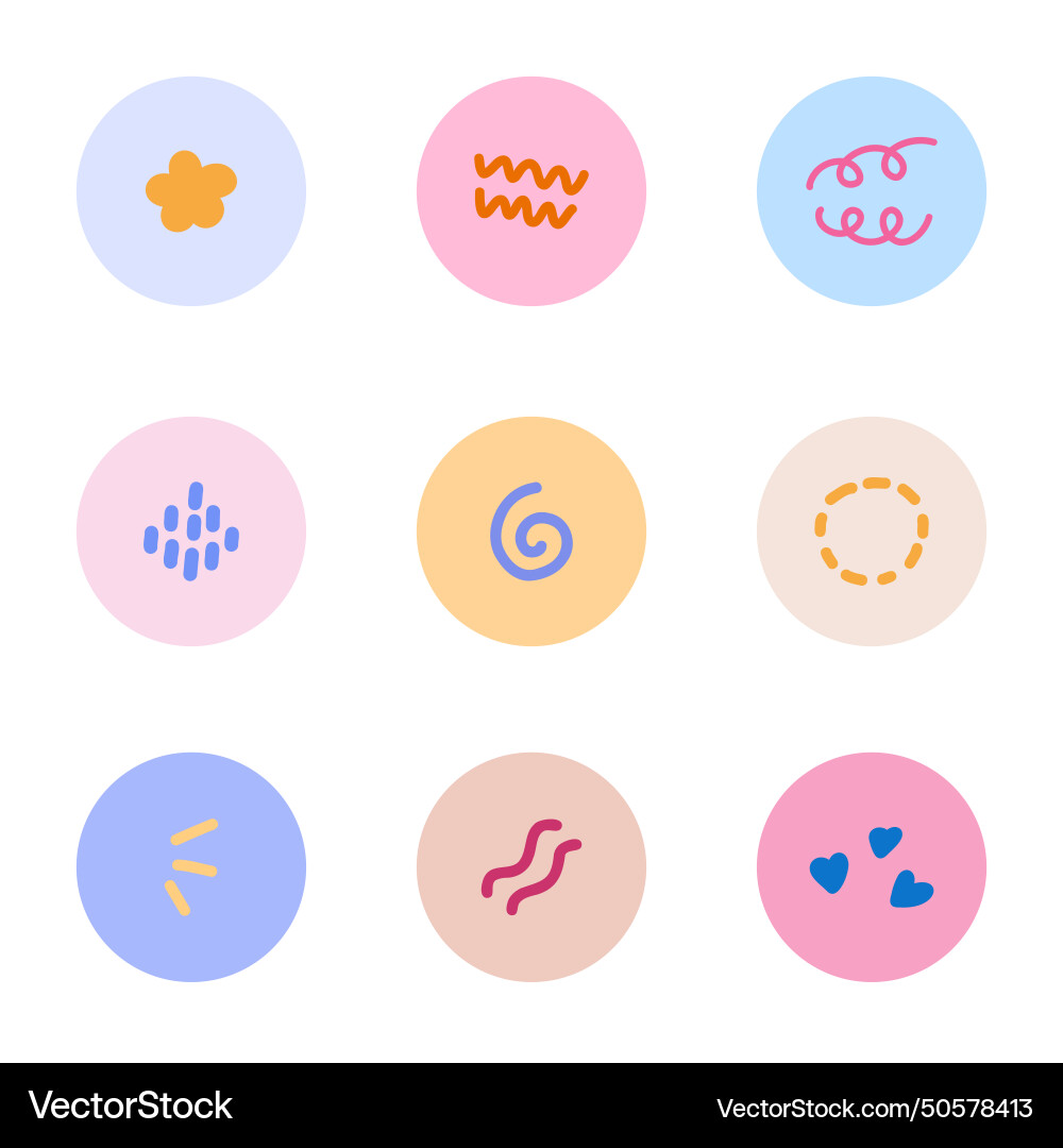 Modern and cute highlights for different social Vector Image