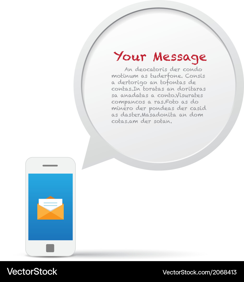 Smartphone and bubble talk message Royalty Free Vector Image