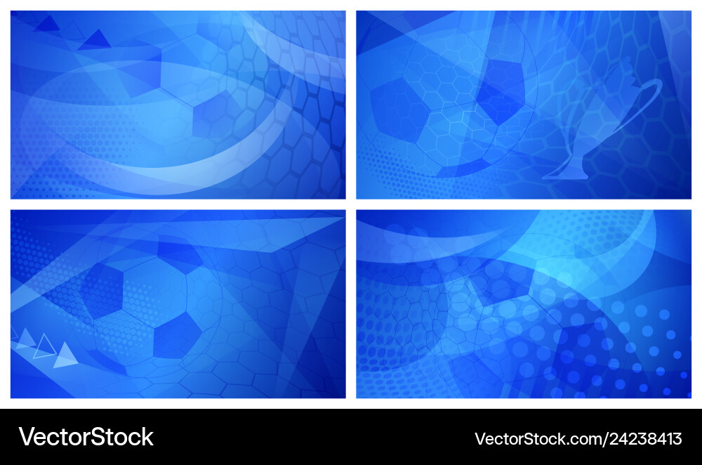 Soccer backgrounds in blue colors Royalty Free Vector Image