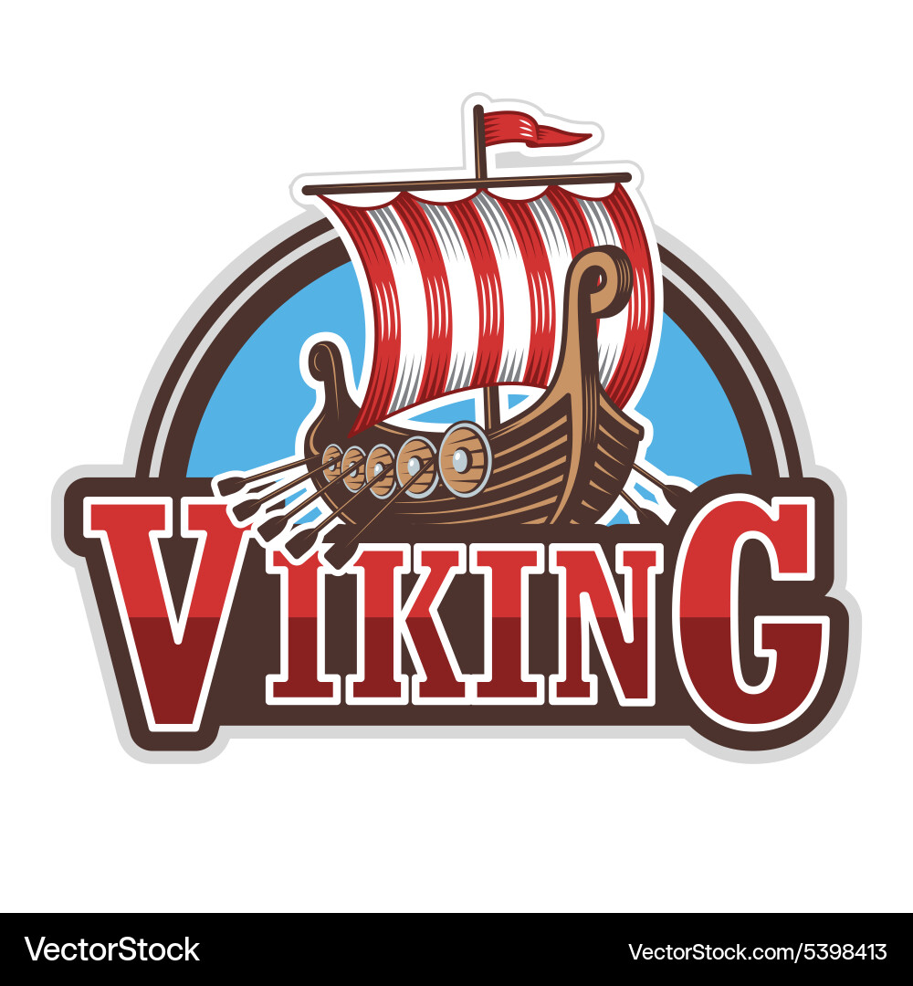 Viking ship sport logo Royalty Free Vector Image