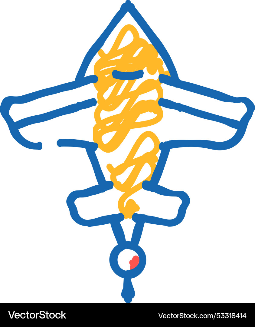 Airplane shape kite icon doodle Royalty Free Vector Image