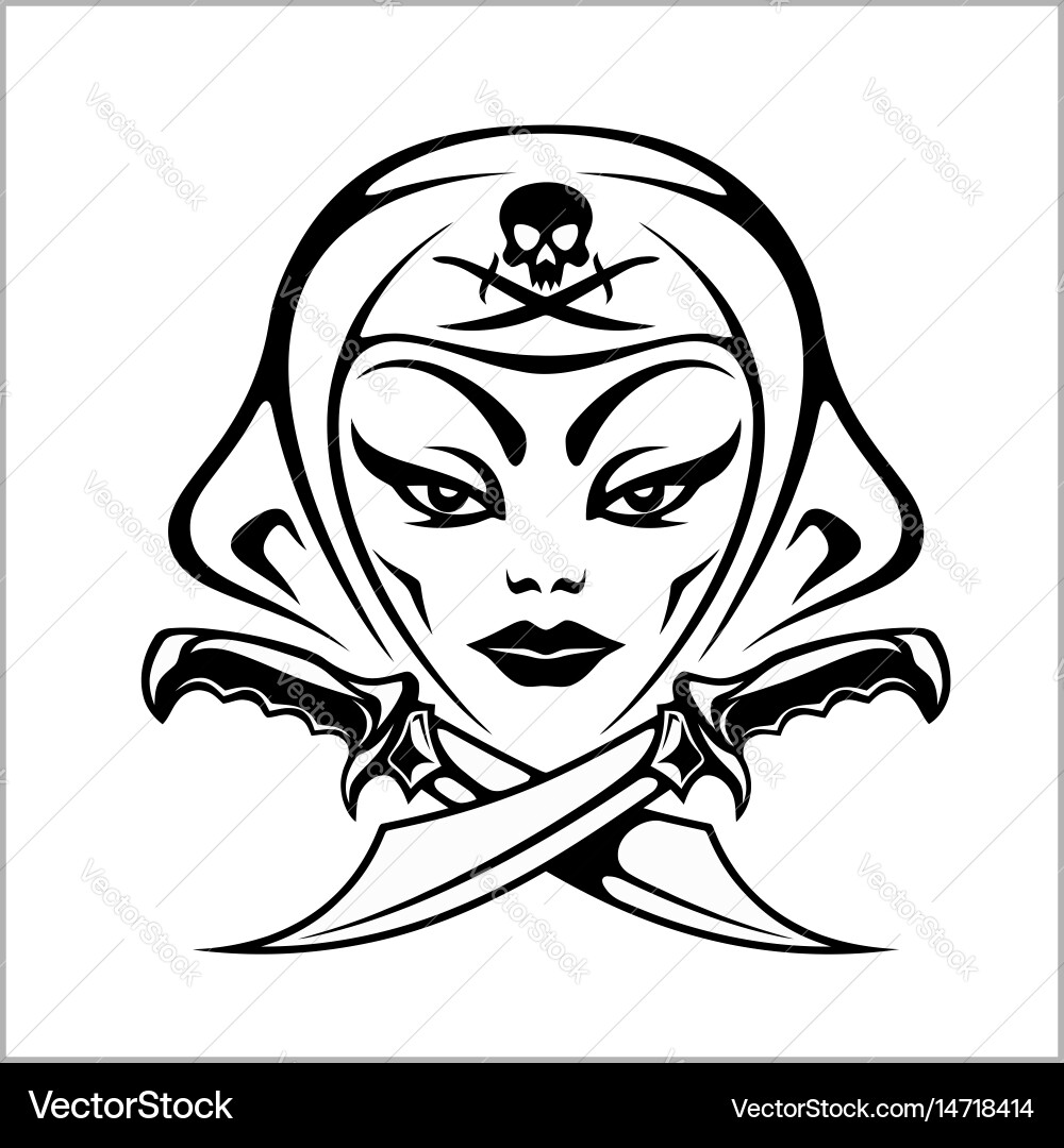 Amazon Warrior Pirate Woman Royalty Free Vector Image