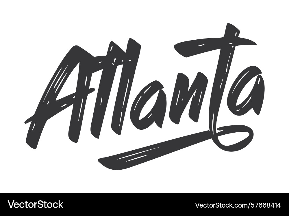 Atlanta hand drawn script text design Royalty Free Vector