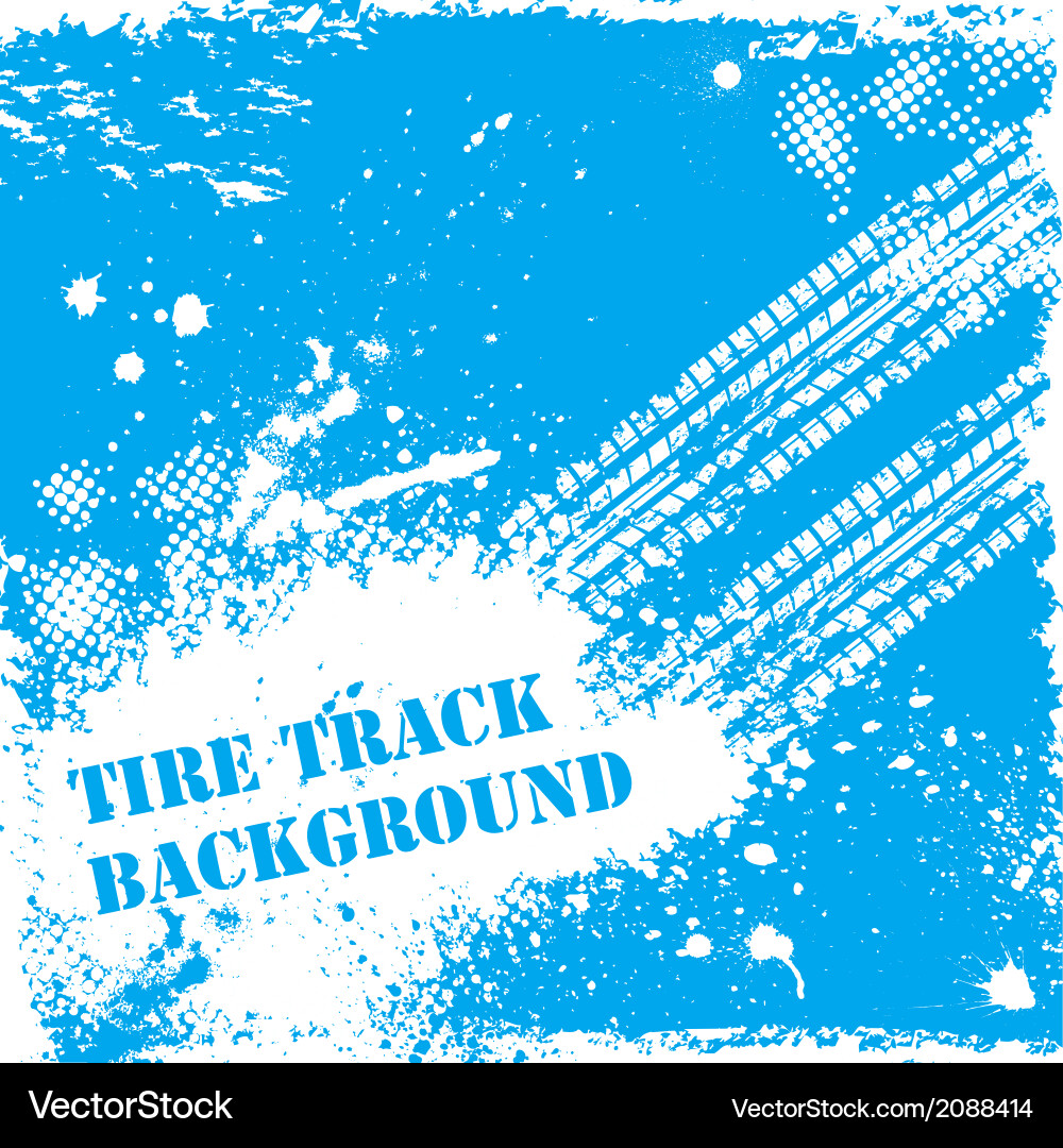 Blue tire track background Royalty Free Vector Image