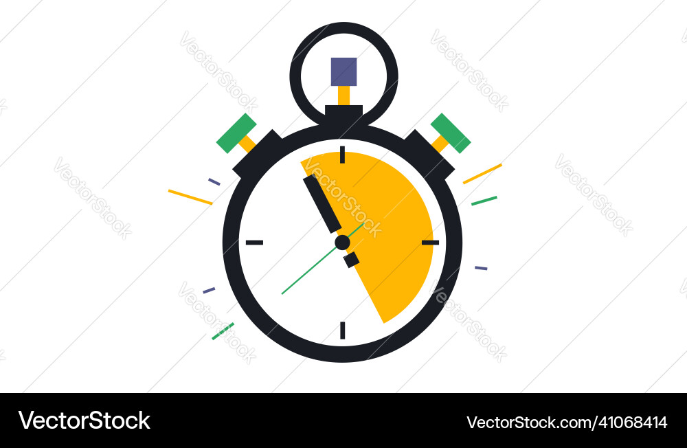 Colorful Stopwatch Time Timer Clock Royalty Free Vector
