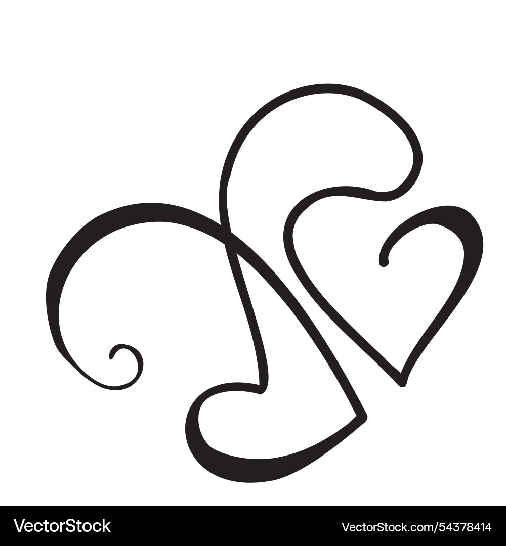 Continuous heart one line art love Royalty Free Vector Image