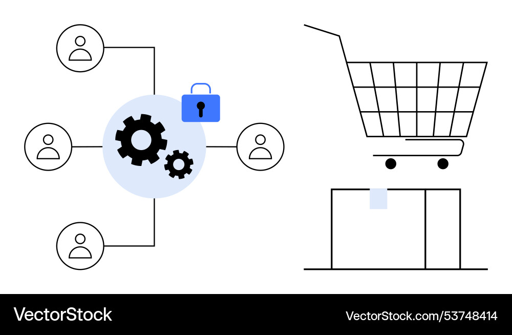 E-commerce secure transaction system with user Vector Image