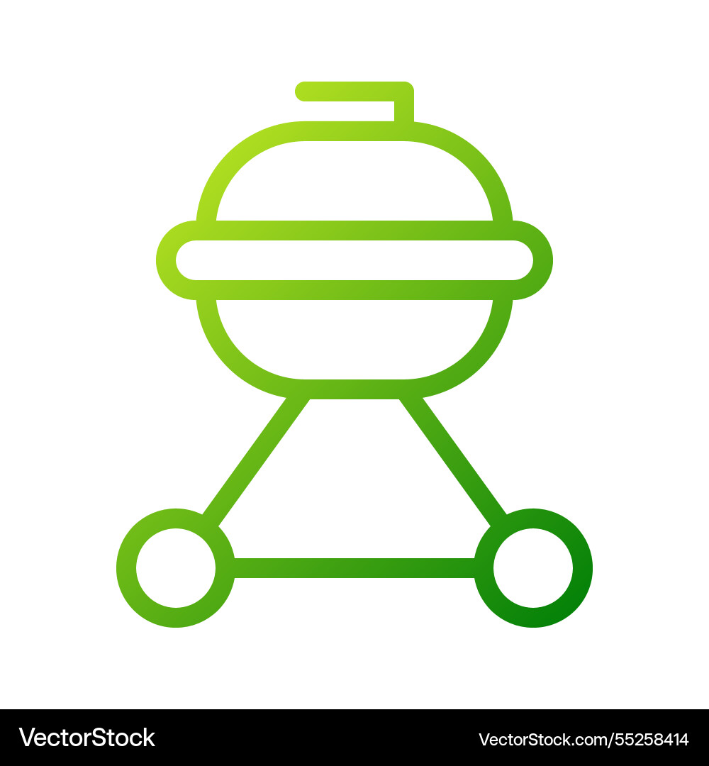 Grill icon with green gradient for web design Vector Image