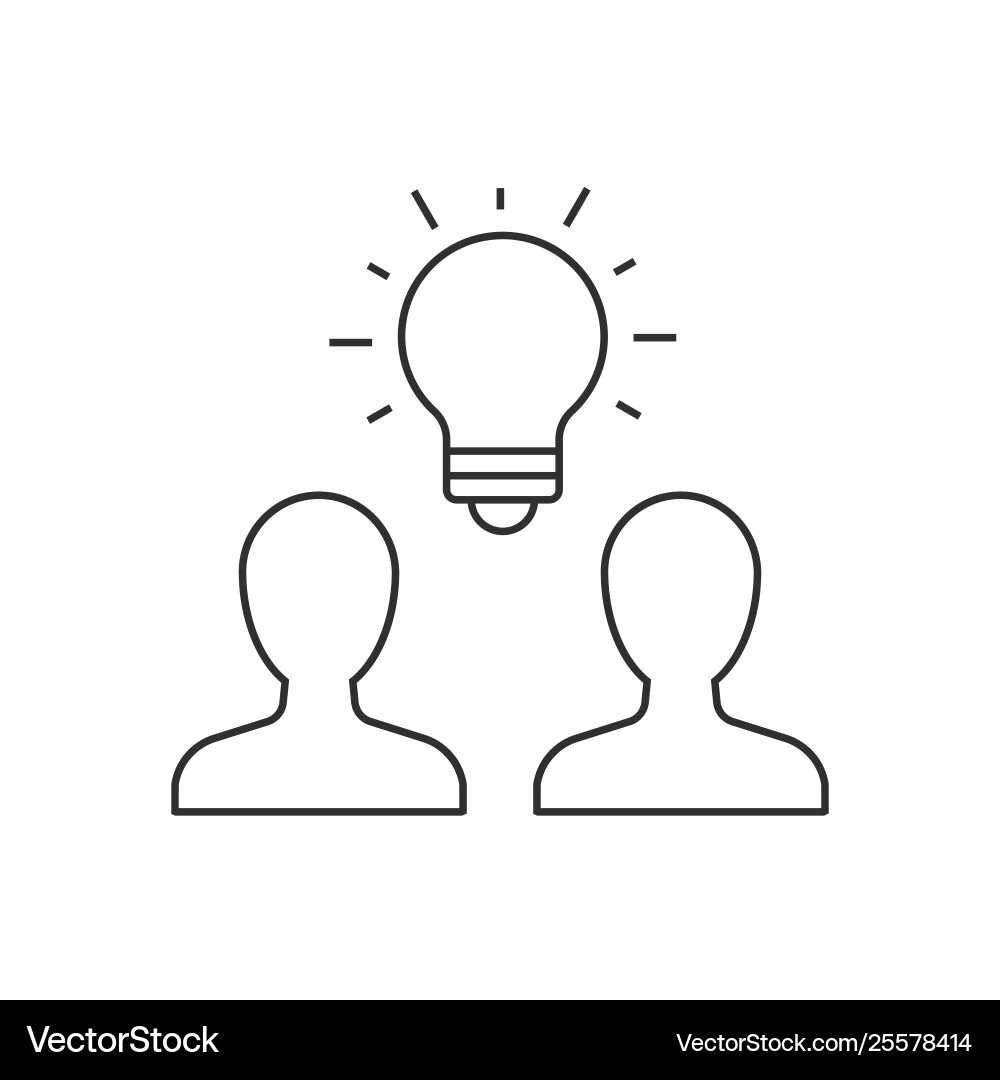 Group people brainstorming outline icon Royalty Free Vector
