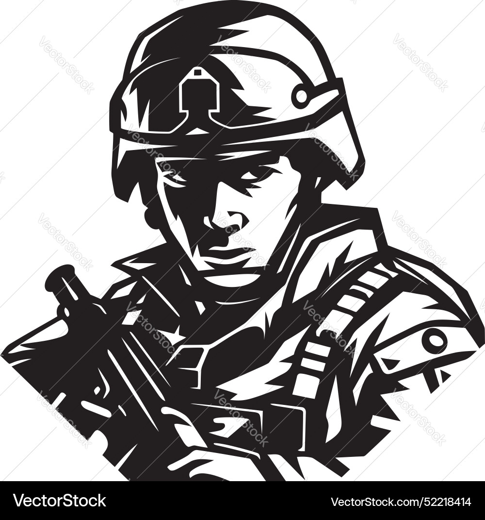 Invisible guardian combat soldier insignia Vector Image