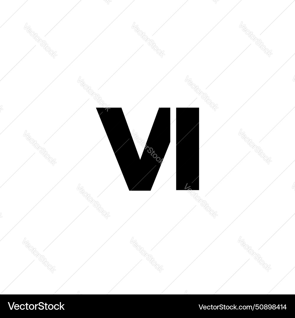 Letter v and i vi logo design template minimal Vector Image