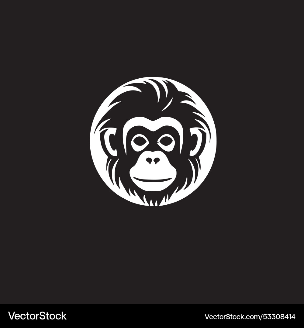 Monkey - minimalist and simple silhouette Vector Image