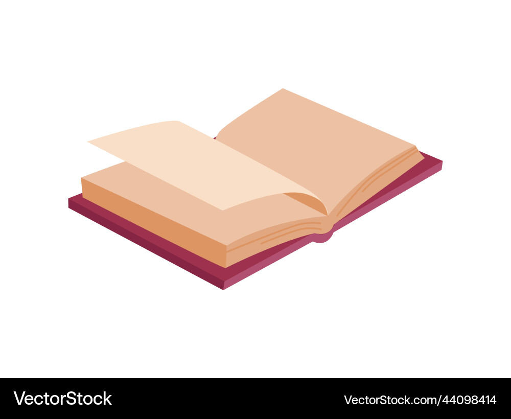 Open book with pages publication leisure Vector Image