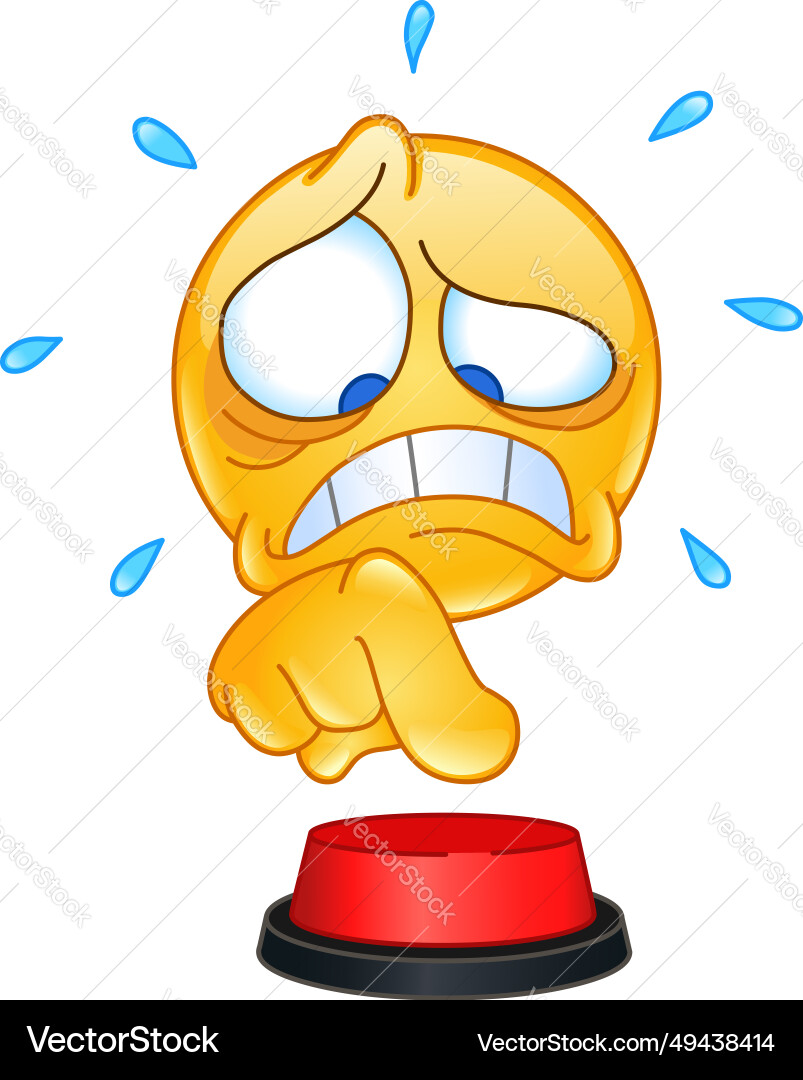 Pushing Red Button Emoticon Royalty Free Vector Image