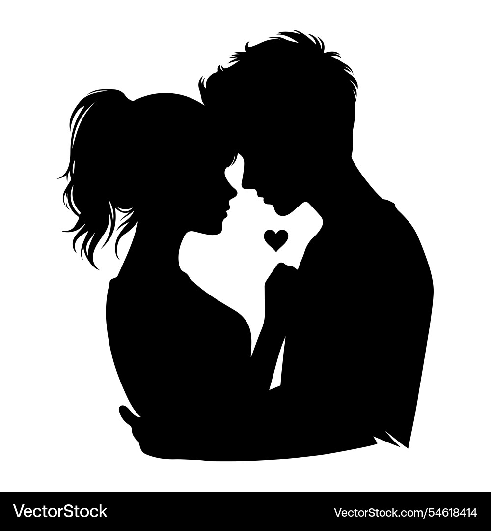 Romantic love silhouette a perfect Royalty Free Vector Image