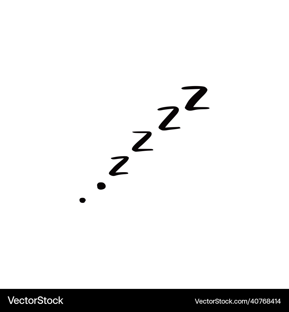 Sleep zzzz doodle symbol set Royalty Free Vector Image