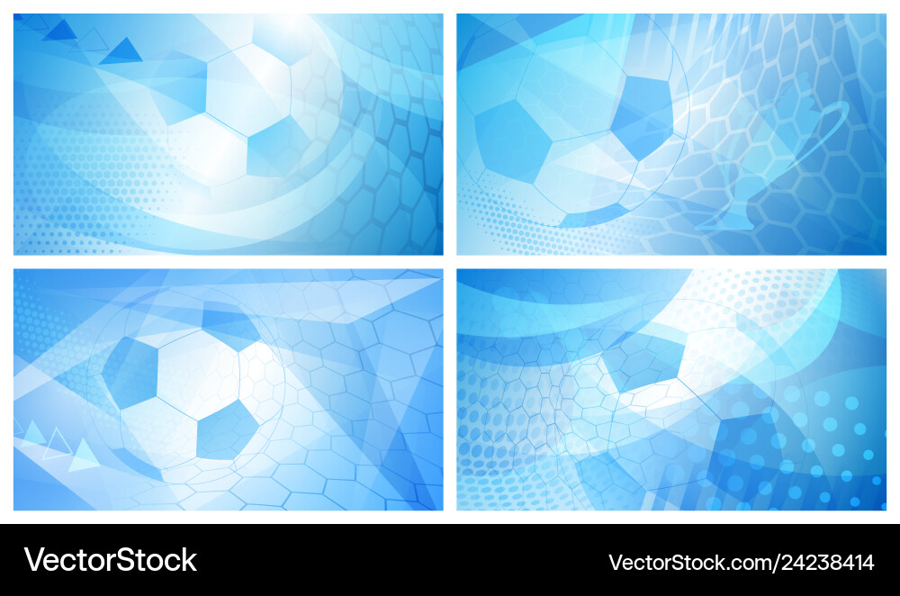Soccer backgrounds in light blue colors Royalty Free Vector