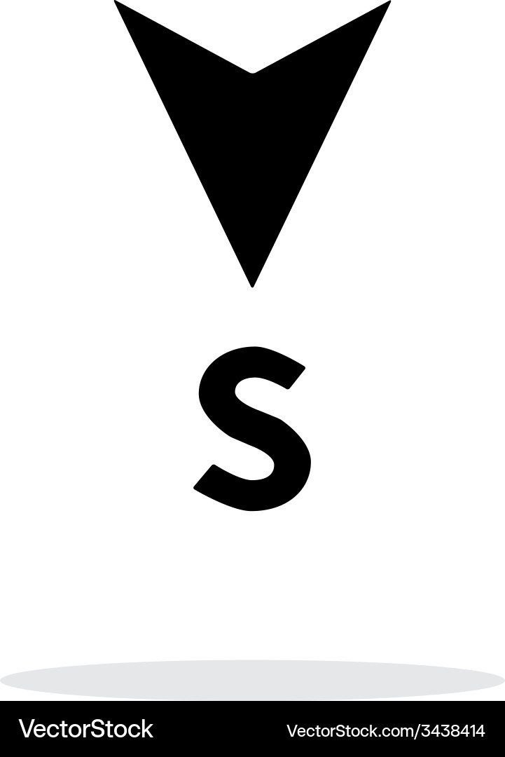 South direction compass icon on white background Vector Image