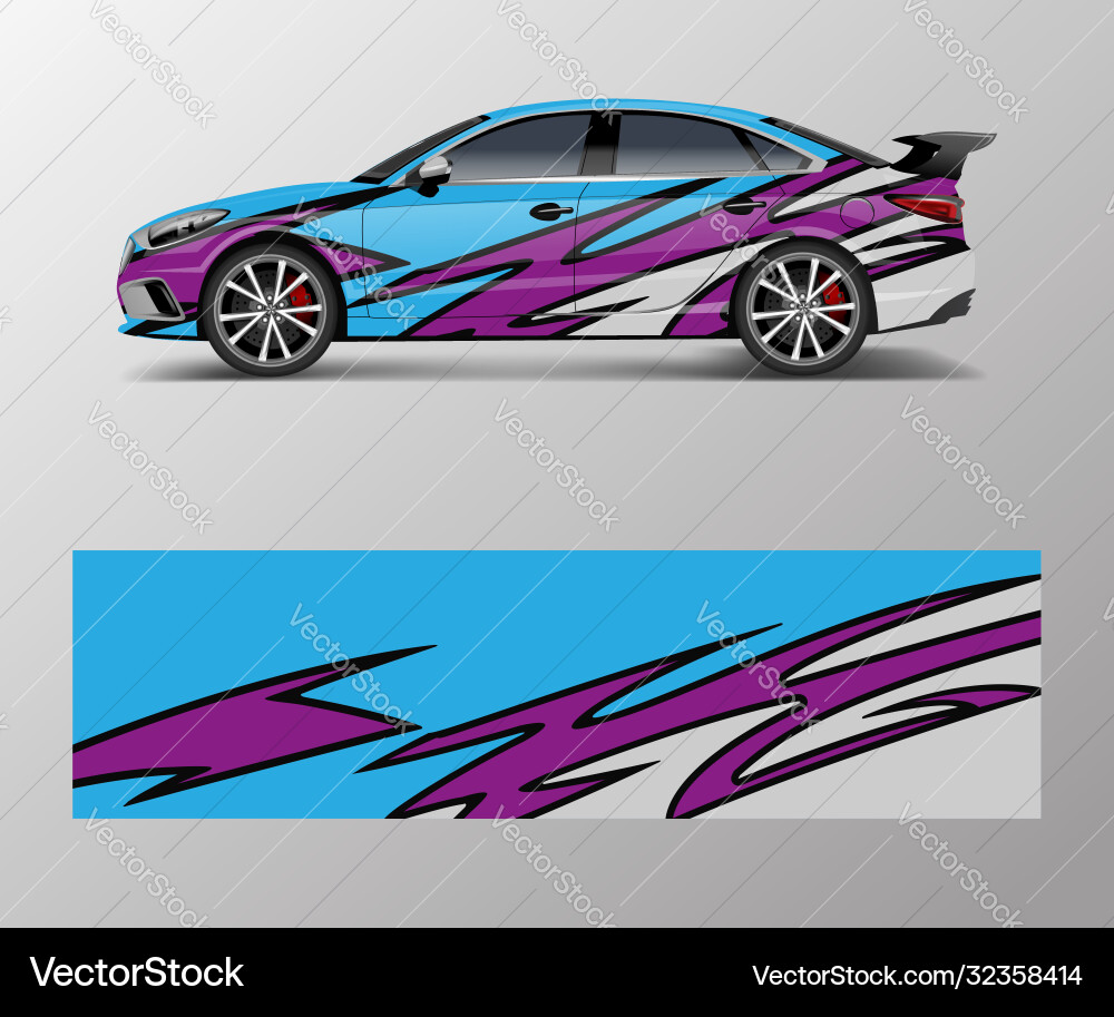 Sport car racing wrap design abstract Royalty Free Vector