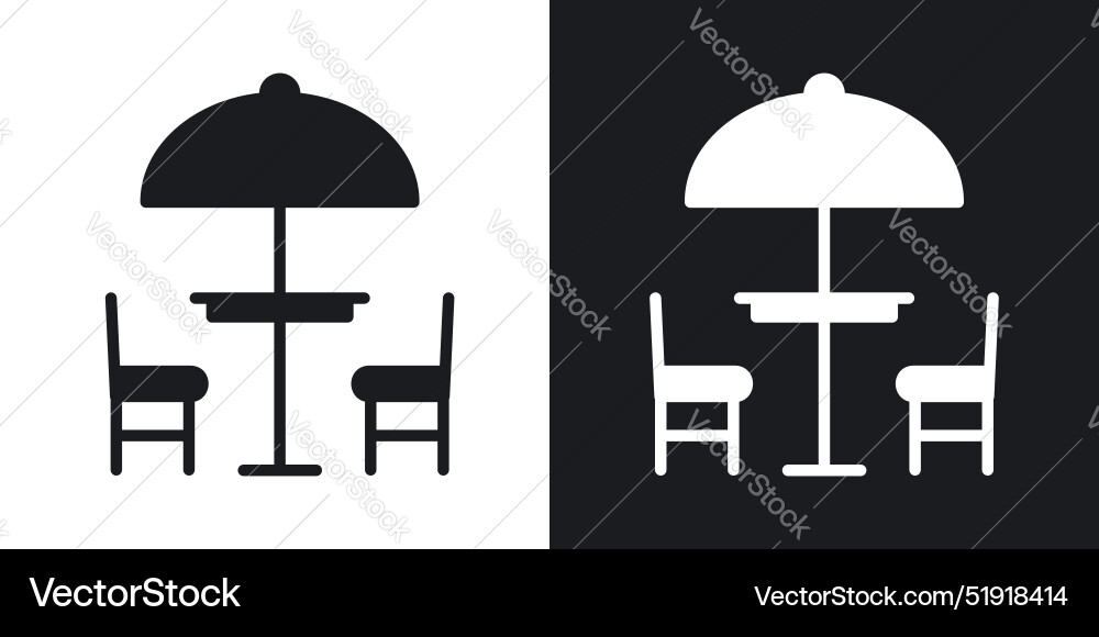 Terrace icon set in solid black and white color Vector Image