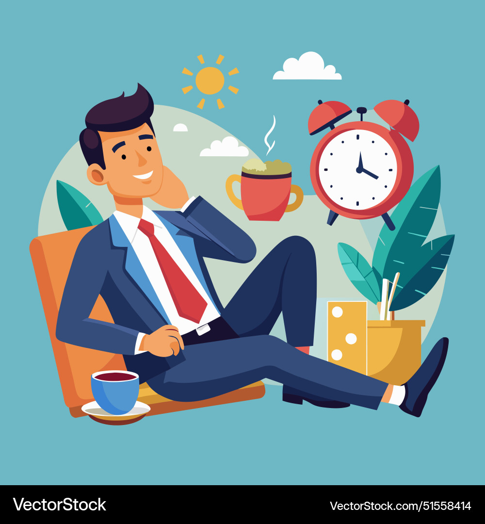 Time to take a break coffee relax Royalty Free Vector Image