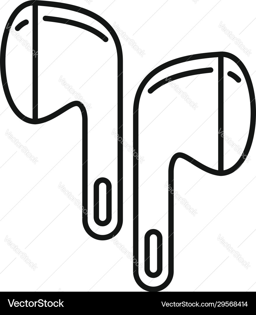 Earbuds Outline Outline Earphones, Wireless And Corded Dj Music