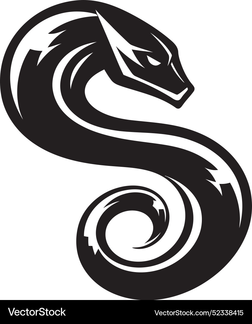 Abyssal viper snake imageobscure coil noir Vector Image