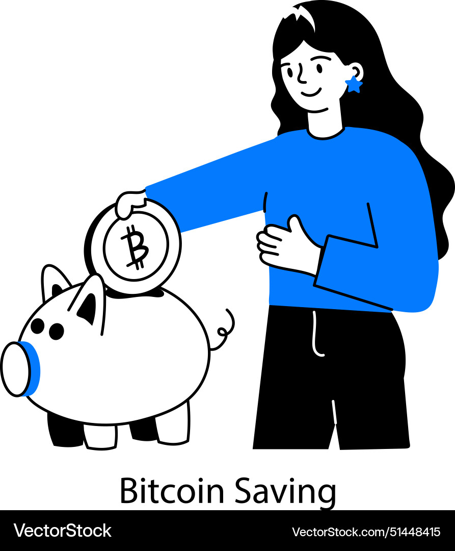 Bitcoin saving Royalty Free Vector Image - VectorStock