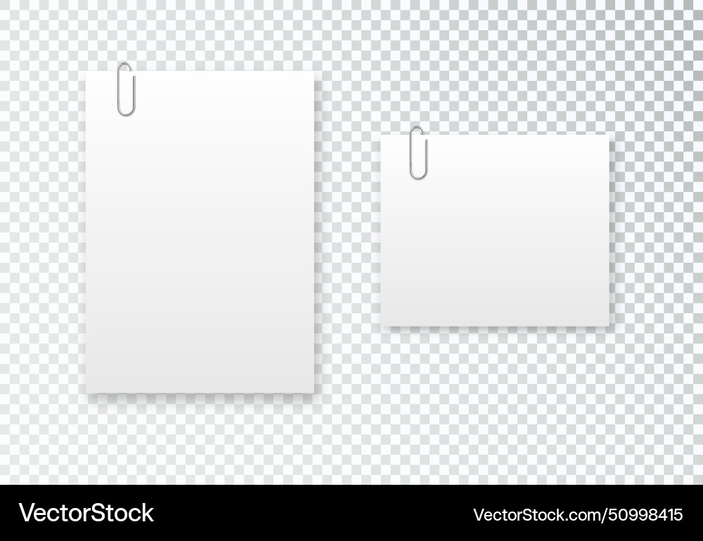 Blank paper sheet in a4 format on transparent Vector Image