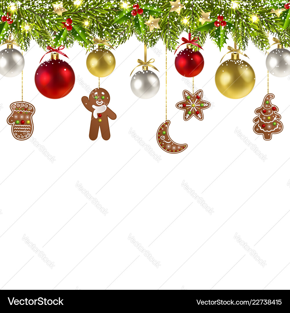 Christmas Gingerbread Banner Royalty Free Vector Image
