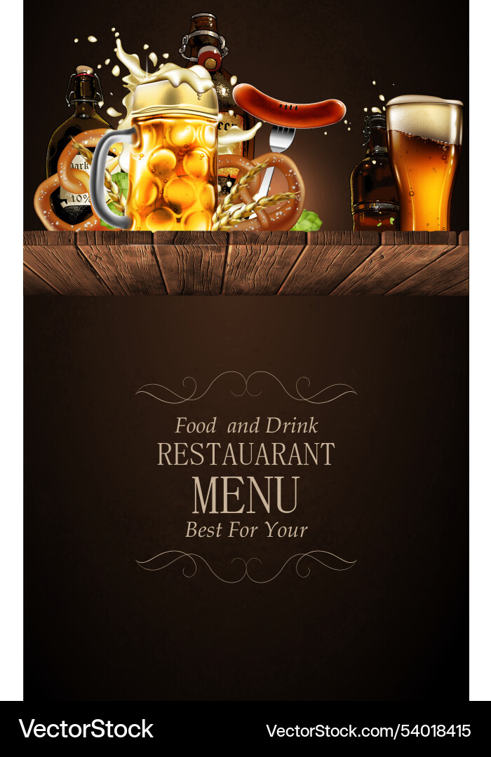 Design Vorlage Restaurant Essen und Trinken Menü Vektorbild