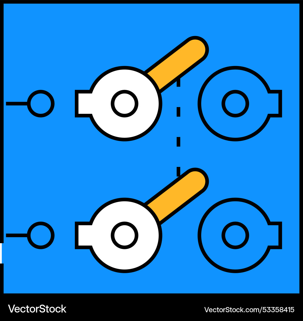 Double pole single throw switch icon color Vector Image