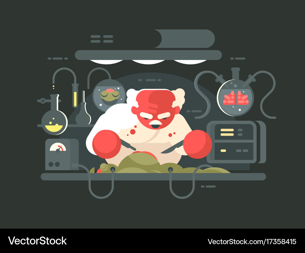 Evil professor experiment Royalty Free Vector Image