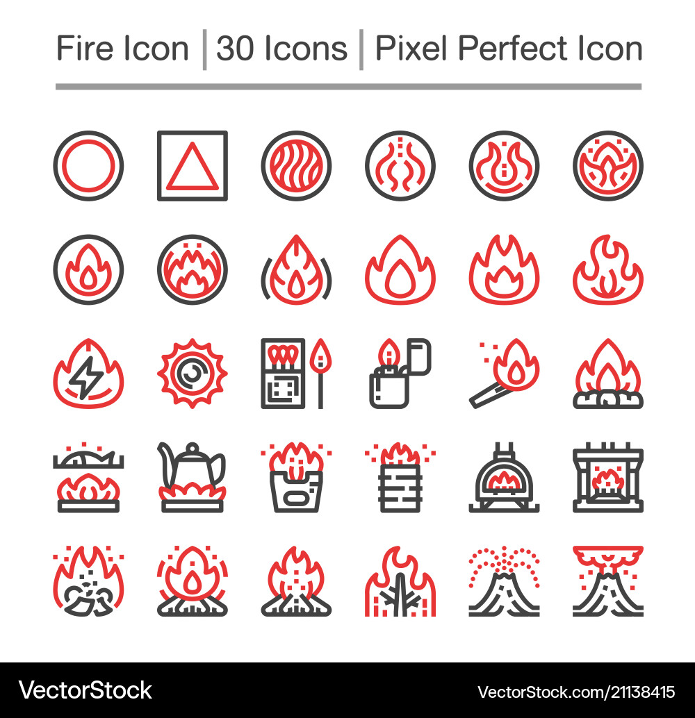 Fire line icon Royalty Free Vector Image - VectorStock