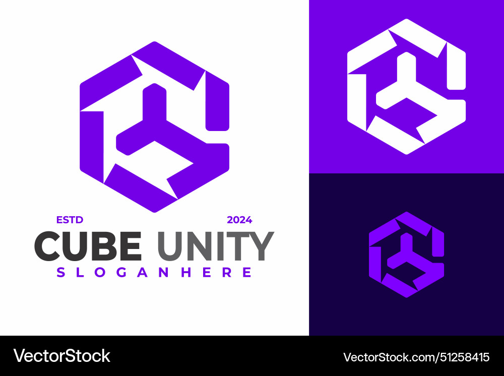 Letter g cube unity logo design symbol icon Vector Image