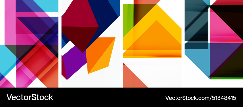 Set of abstract random triangle composition Vector Image