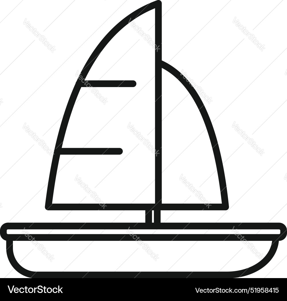Small sailing boat floating on the water surface Vector Image