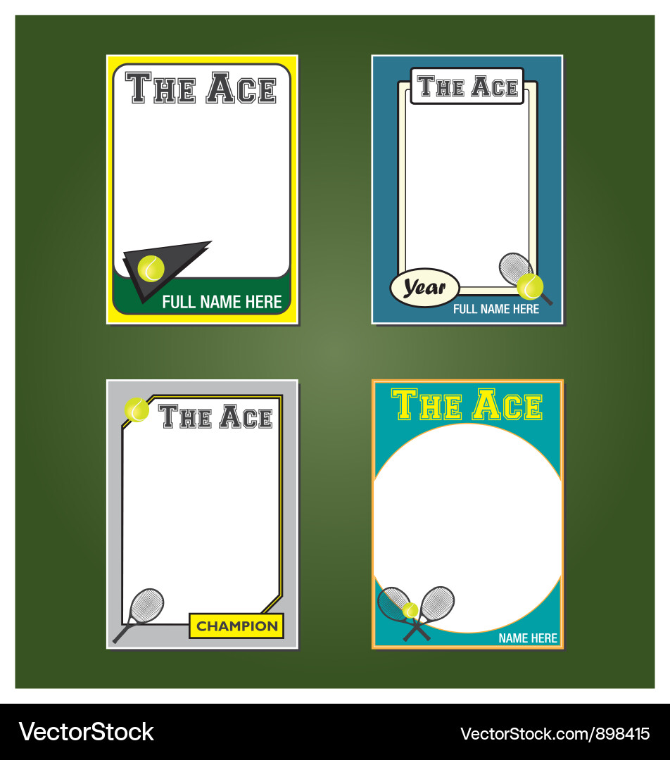 Tennis cards Royalty Free Vector Image - VectorStock