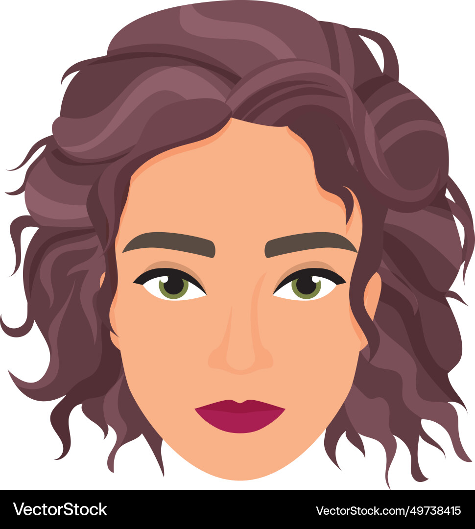 Woman head with wavy hairstyle Royalty Free Vector Image
