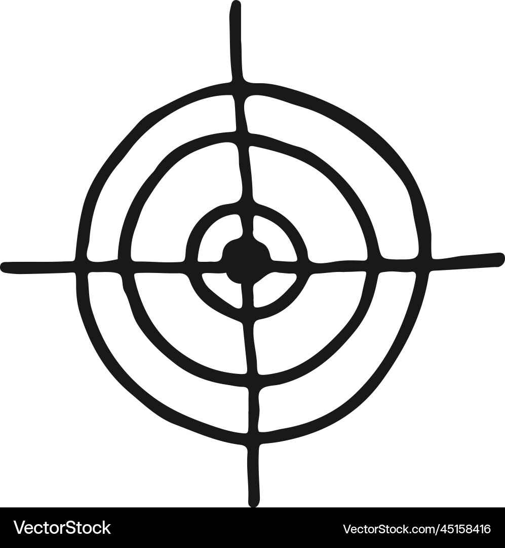 Aim doodle icon target symbol goal sketch Vector Image