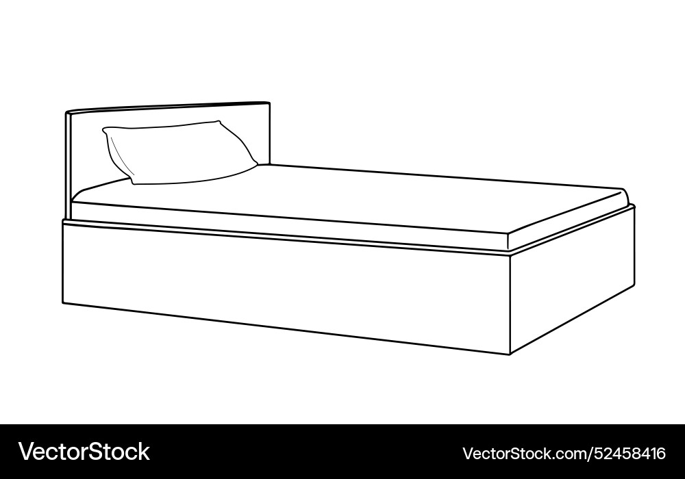 Bed line art Royalty Free Vector Image - VectorStock