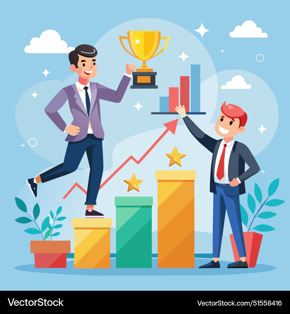 Business competition performance comparison chart Vector Image