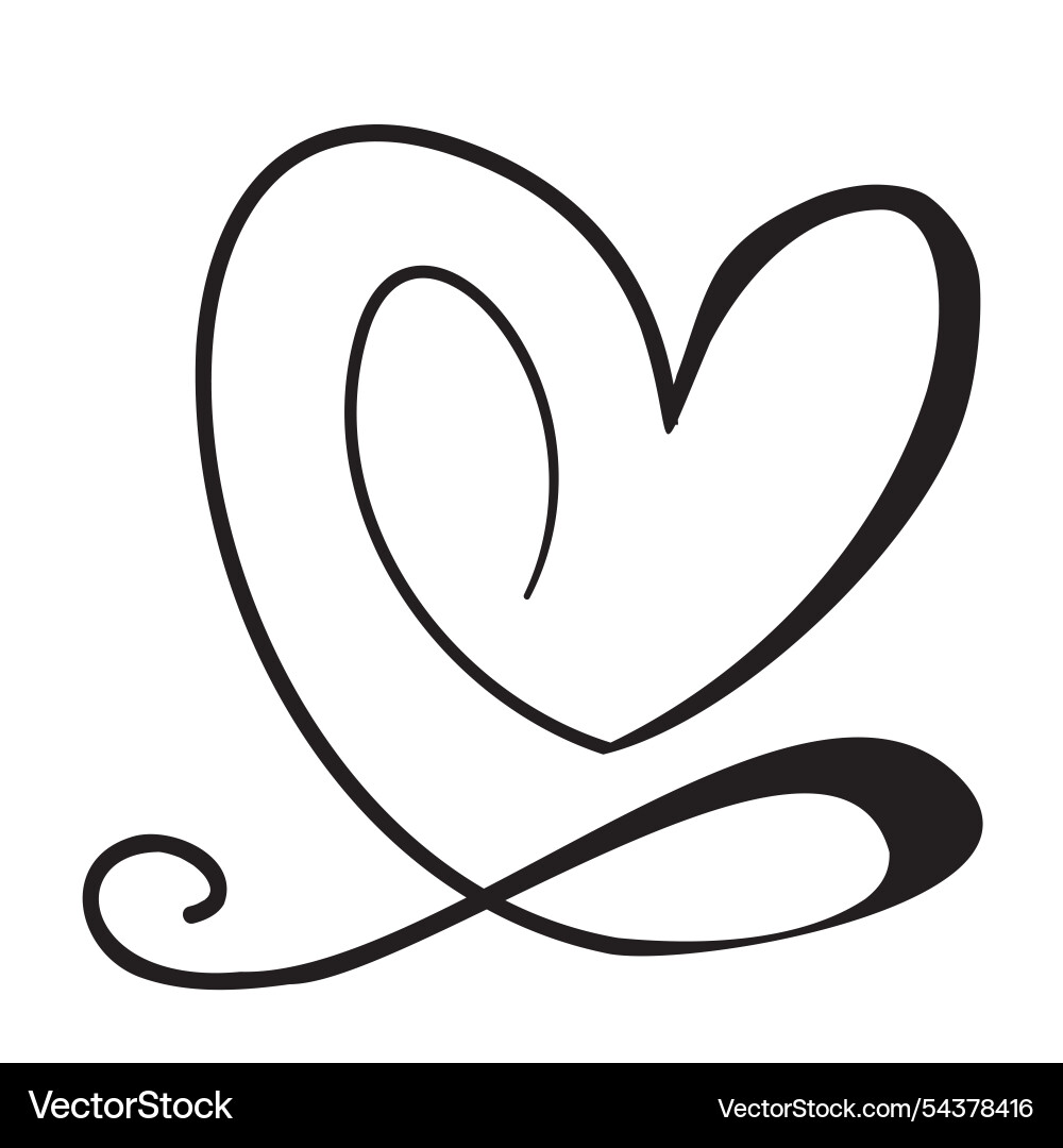 Continuous heart one line art love Royalty Free Vector Image
